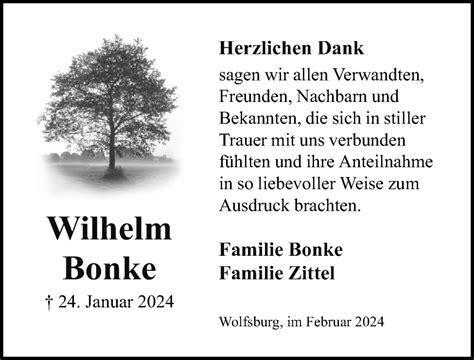 Traueranzeigen Von Wilhelm Bonke Trauer Anzeigen De