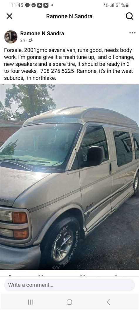 2001 Gmc Savana Van Commercial Vehicles Northlake Illinois