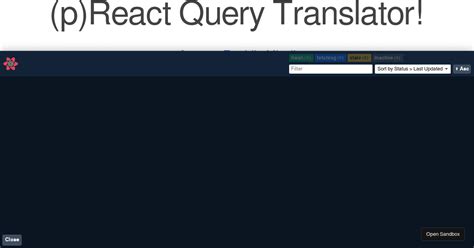 React Query Translate Codesandbox