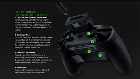 Razer Raiju Mobile Gaming Controller For Android Ergonomic Multi Function Button Layout Hair
