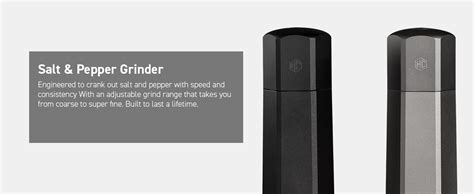 Hexclad Hexmill Pepper Grinder Professional Grade Heavy Duty Refillable Aluminum