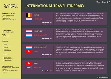 16 Best Travel Itinerary Templates Word Excel Pdf