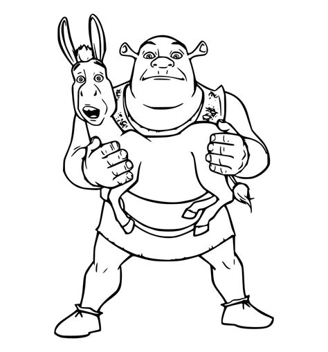 Shrek Drži Magarca Bojanje Coloringlib
