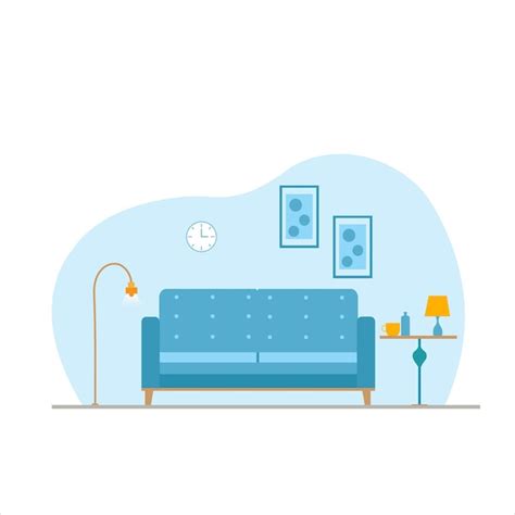 흰색 Backgroundvector 일러스트 그래픽 디자인에 고립 된 거실의 가구 프리미엄 벡터