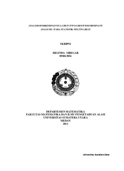 Top Pdf Klasifikasi Dengan Dua Populasi Multivariat Normal