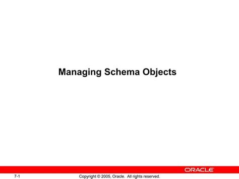 manage schema object ppt