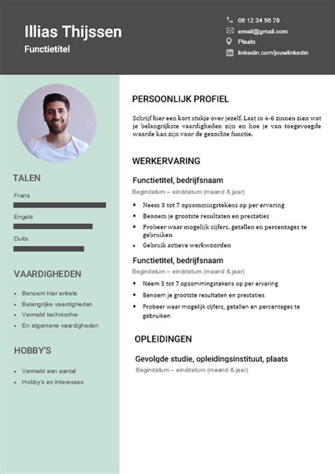 Modern Cv Voor 2023 Gratis Templates Voorbeelden En Tips