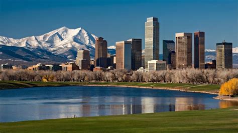 Premium Photo Colorado Day Skyline Of Denver Downtown With Rocky