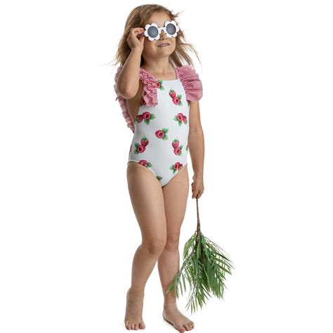Meia Pata Saint Anne Raspberries Print Swimsuit Crimson Bluebells