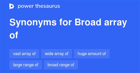 Broad Array Of Synonyms 558 Similar Words And Phrases
