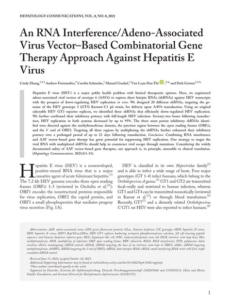 Pdf An Rna Interferenceadeno‐associated Virus Vectorbased