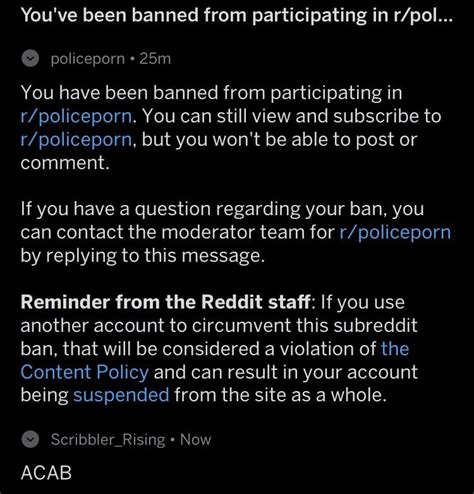 Lmao Got Banned From The Police Fetish Sub R Completeanarchy
