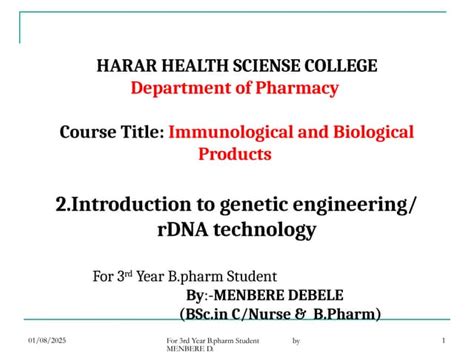 2 Introduction To Genetic Engineering Rdna Technology 1 Pptx
