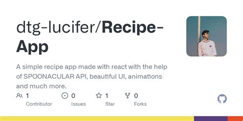 Github Dtg Luciferrecipe App A Simple Recipe App Made With React With The Help Of
