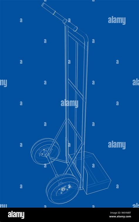 Outline Delivery Trolley Or Hand Truck Vector Stock Vector Image And Art