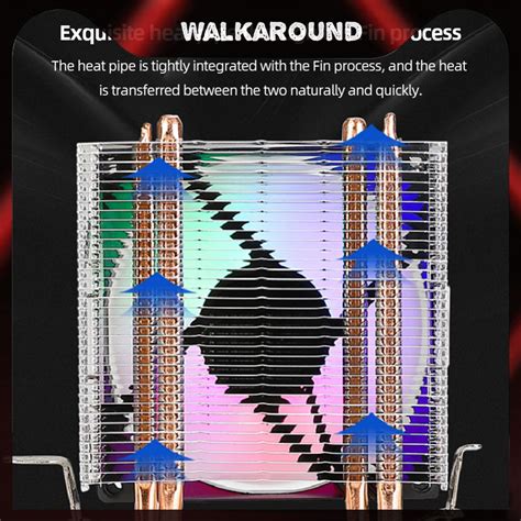 Refrigerador De Cpu Rgb 2 Tubo De Calor 9cm Acessórios Para Computador Com Ventilador Intel Amd