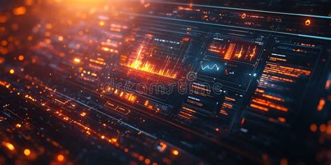 Dynamic Visualization Of Data Analysis With Glowing Elements In A Futuristic Digital Interface