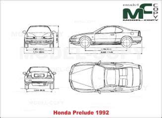 Honda Prelude 1992 2d Drawing Blueprints Model Copy Honda