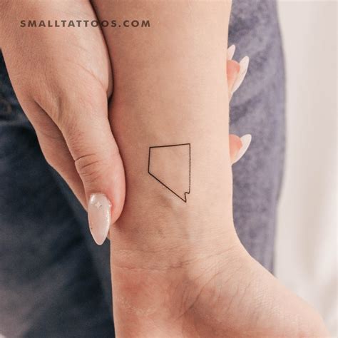 Nevada Map Outline Temporary Tattoo Set Of 3 Small Tattoos