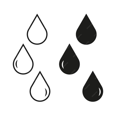 Premium Vector Water Drop Collection Black And White Liquid Symbols
