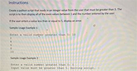 Solved Create A Python Script That Reads In An Integer Value