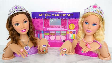 Princess Barbie Deluxe Styling Head Dolls Makeup دمية باربي رئيس Barbie