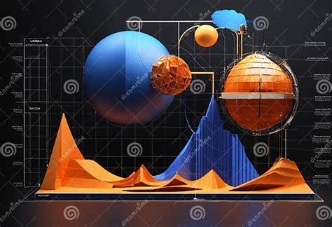 Abstract Data Visualization With Geometric Shapes And Graphs Stock Illustration Illustration