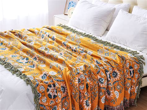 Vanjoroy Boho Throw Blanket 100 Cotton Soft Sofa Bed