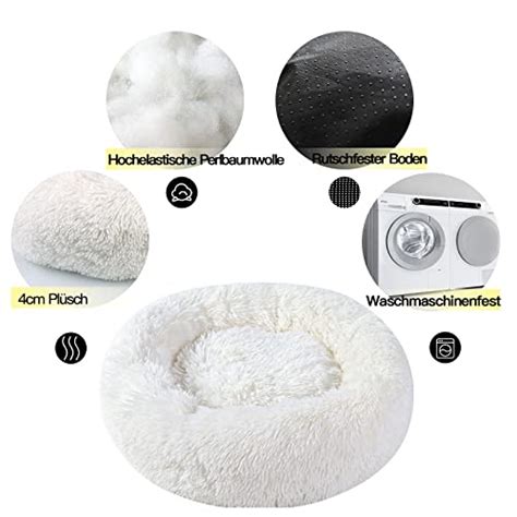 Puki Diary Cat Bed Fluffy Calming Cat Bed Washable Cat Donut Bed Warm