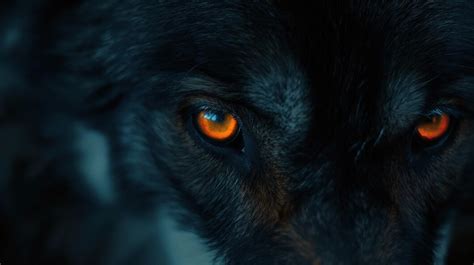 Werewolfs Eyes Glowing In The Dark Capturing The Suspense And Fear Of