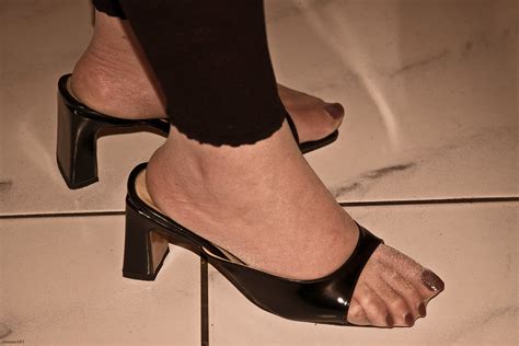Black Patent Mules And Her Smelly Cheesy Toes In Nylon Sto Flickr