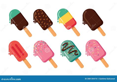 Summer Popsicles Isolated Vector Illustration Stock Vector Illustration Of Delicious Cool