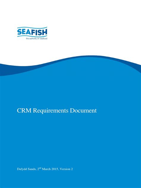 Crm Requirements Specification Td2015 004 Td2015 005 Pdf Pdf Customer Relationship