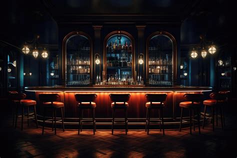 Ai Generated Luxury Bar Interior Design 3d Rendering And Illustration
