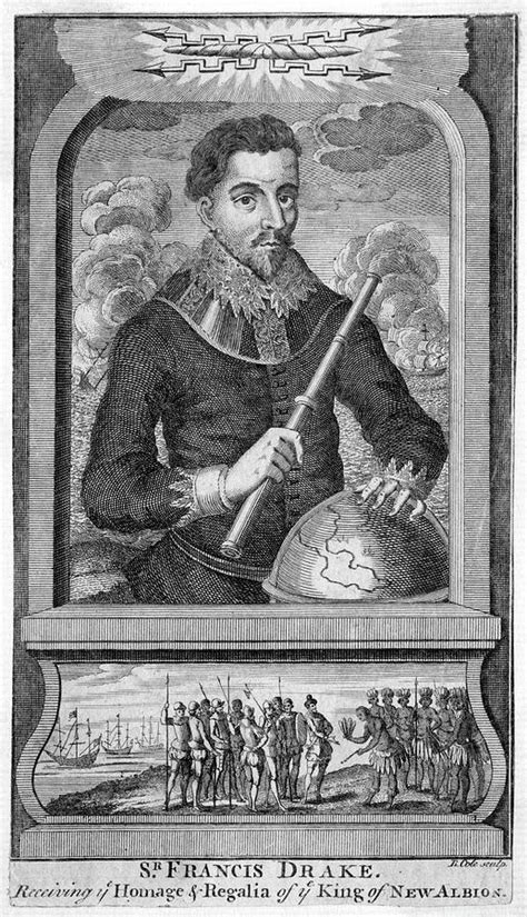 Sir Francis Drake The English Admiral Drawing By Mary Evans Picture