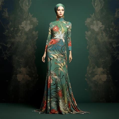 Premium Photo Long Dress In Indonesian Batik Style