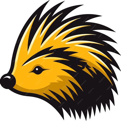 A Bold And Stylized Illustration Of A Porcupine Head Perfect For Mascot