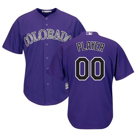 Mens Colorado Rockies Majestic Purple Alternate Cool Base Custom Jersey