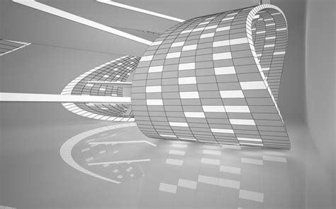 Premium Photo A White Room With A Circular Structure And A Light On