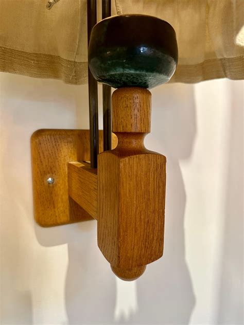 Guillerme Et Chambron Vintage Oak Wall Sconces At 1stdibs