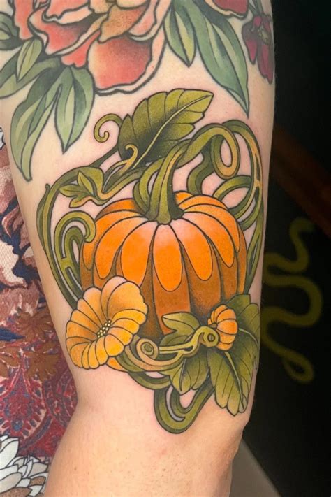 Savannah Treviño — Wonderland Tattoo Pumpkin Tattoo Vine Tattoos