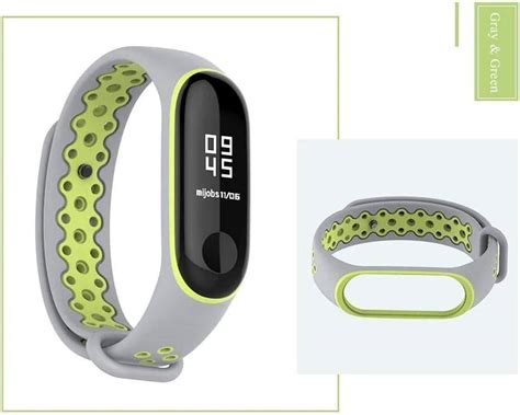 Xiaomi Mi Band 3 Mijoas Silicone Wristband Strap Green And Grey Buy Best Price In Uae Dubai