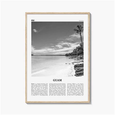 Guam Poster Print Black And White United States Travel Wall Art