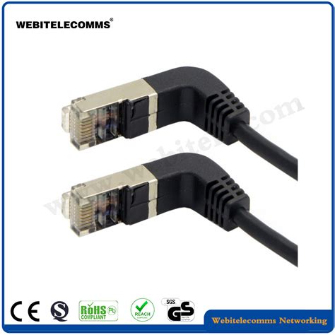 Cat6a Jumper Cable 90 Degree Angled Network Patch Cable Patch Cord