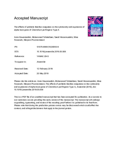 Pdf The Effects Of Probiotic Bacillus Coagulans On The Cytotoxicity