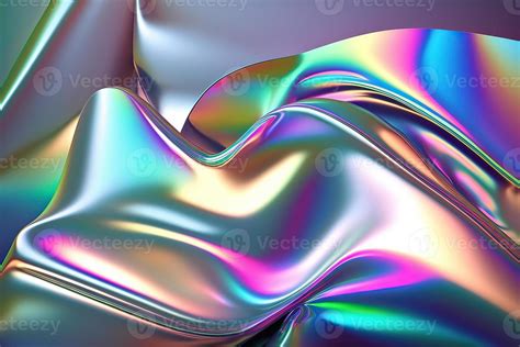 Illustration Of Holographic Liquid Background Holographic Iridescent