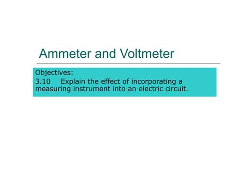 5 Ammeter And Voltmeter Ppt