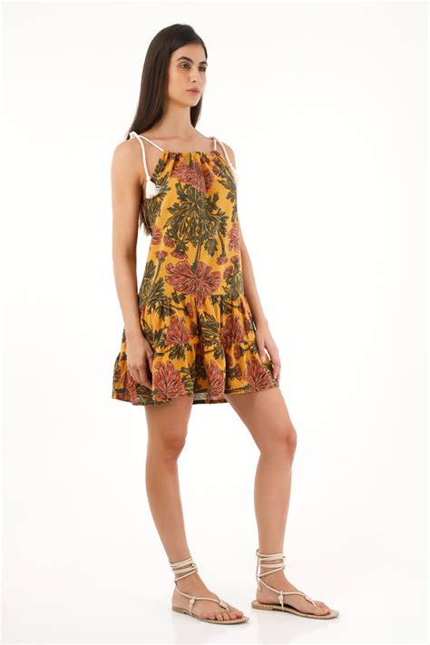 Vestido Corto Estampado De Flores Para Mujer Agaval