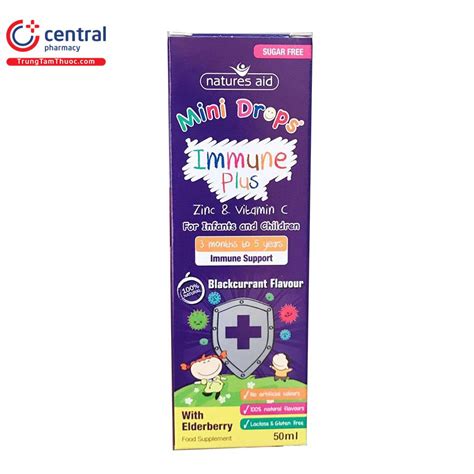 [chÍnh HÃng] Siro Natures Aid Mini Drops Immune Plus Tăng đề Kháng