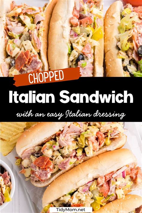 Chopped Italian Sandwich Recipe Italian Sandwich Lunch And Deli